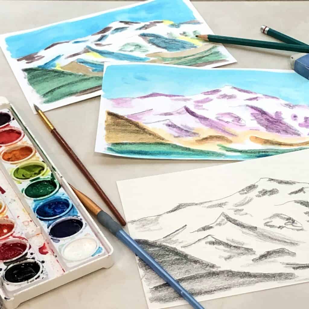 How to Draw a Mountain Landscape Easy - artlooklearn.com