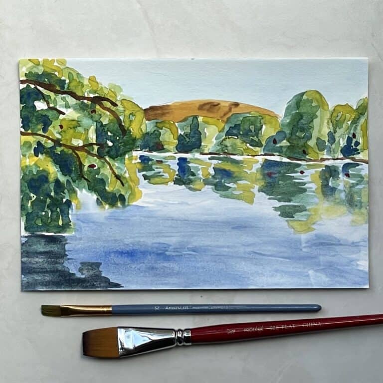 Paint an Easy Watercolor Lake Scene Step-by-step - artlooklearn.com