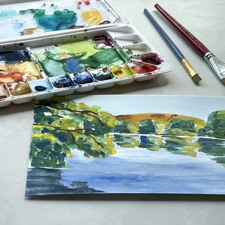 Paint an Easy Watercolor Lake Scene Step-by-step - artlooklearn.com