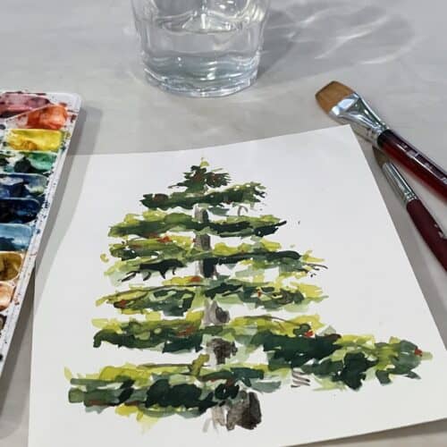 How to Paint a Pine Tree Easy in Watercolor - artlooklearn.com
