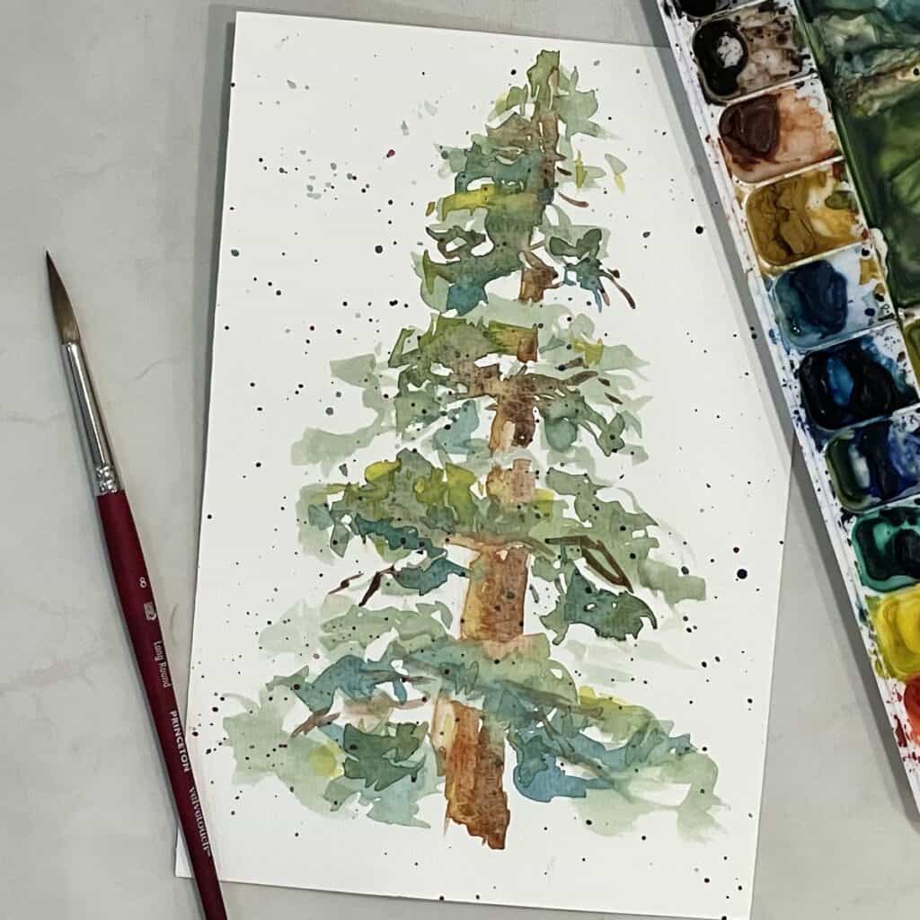 How to Paint a Pine Tree Easy in Watercolor - artlooklearn.com