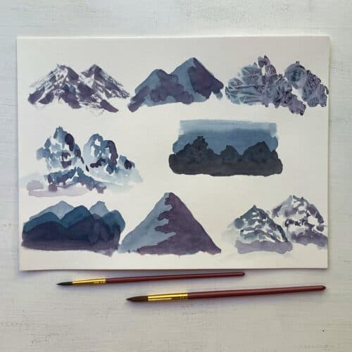 Watercolor Paint Mountains Step by Step (8 Easy Techniques ...