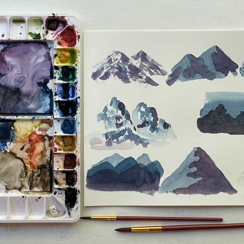 Watercolor Paint Mountains Step by Step (8 Easy Techniques ...