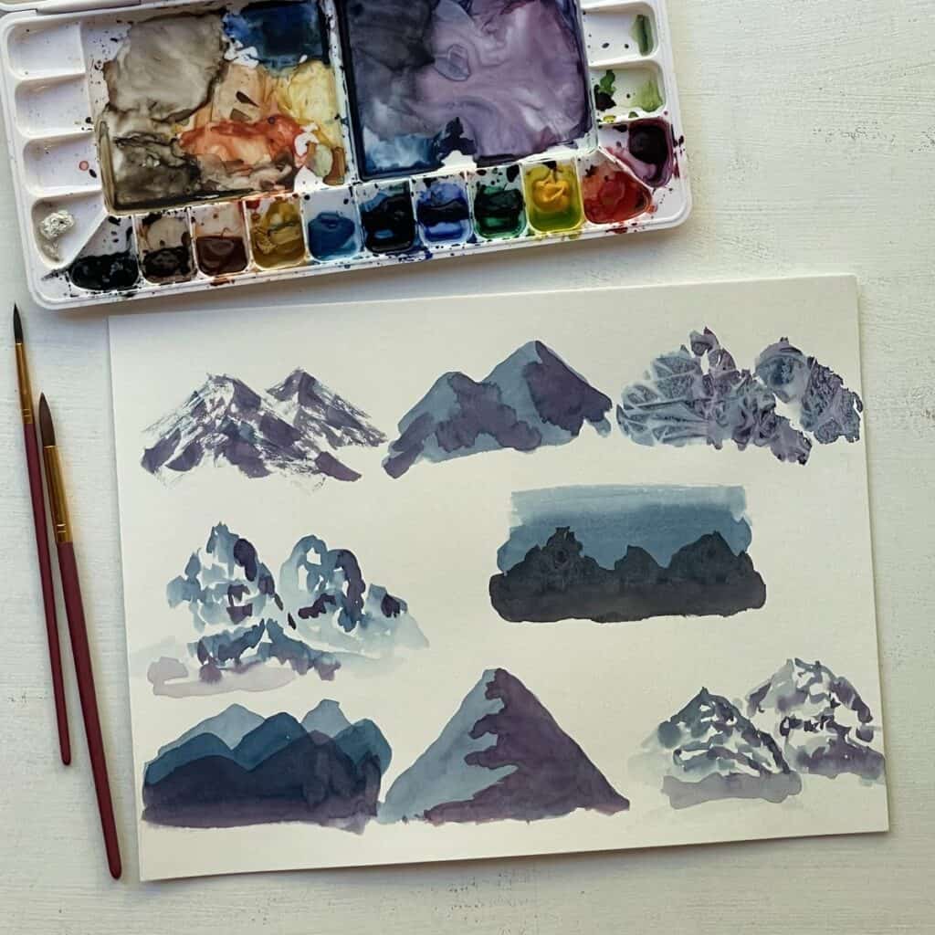 Watercolor Paint Mountains Step by Step (8 Easy Techniques ...