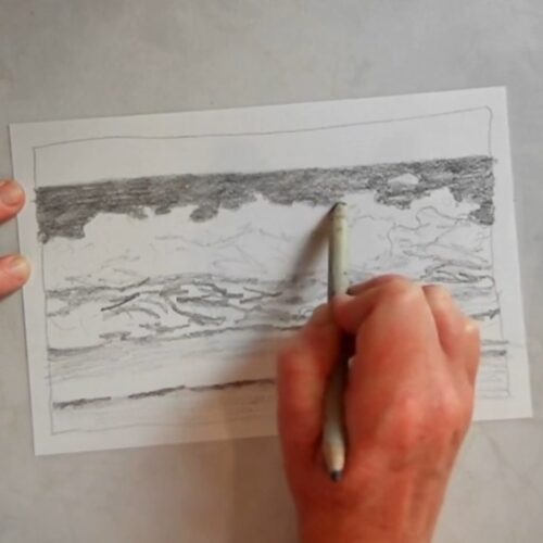 Simple Ocean Drawing Tutorial (Easy Pencil Seascape Sketch ...