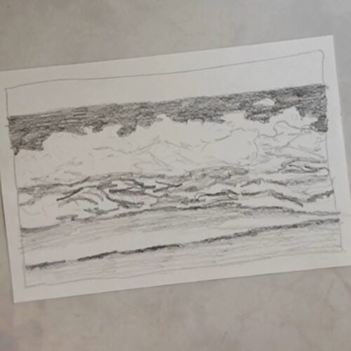 Simple Ocean Drawing Tutorial (Easy Pencil Seascape Sketch ...