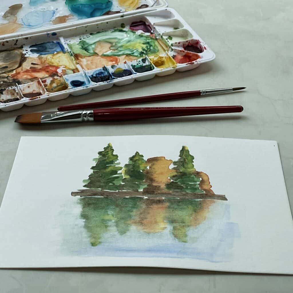 Paint Tree Reflections On Water (Simple Watercolor Tutorial ...